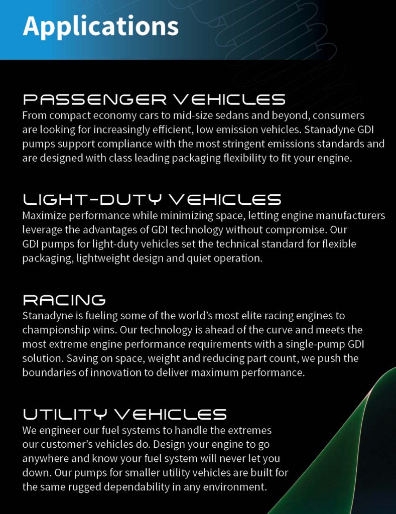 Product & Innovation Datasheets - Stanadyne